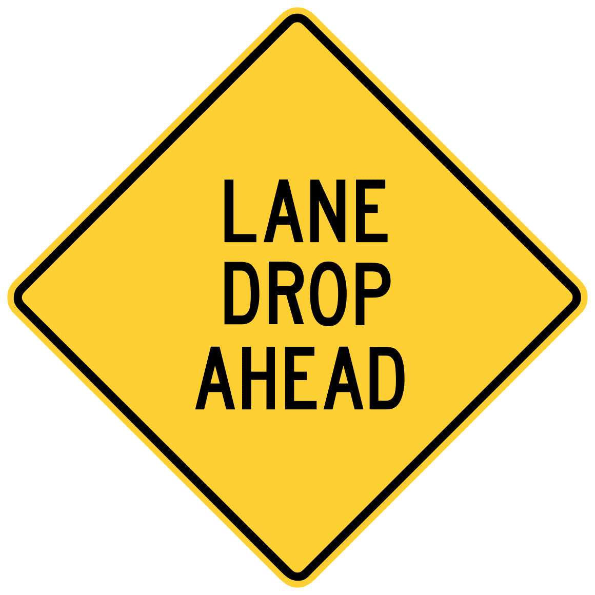 Vinyl Stickers - Lane Drop Ahead, Massachusetts - Safety and Warning ...