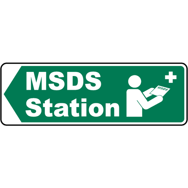 Vinyl Stickers - Left Arrow MSDS Station Sign - Safety and Warning ...
