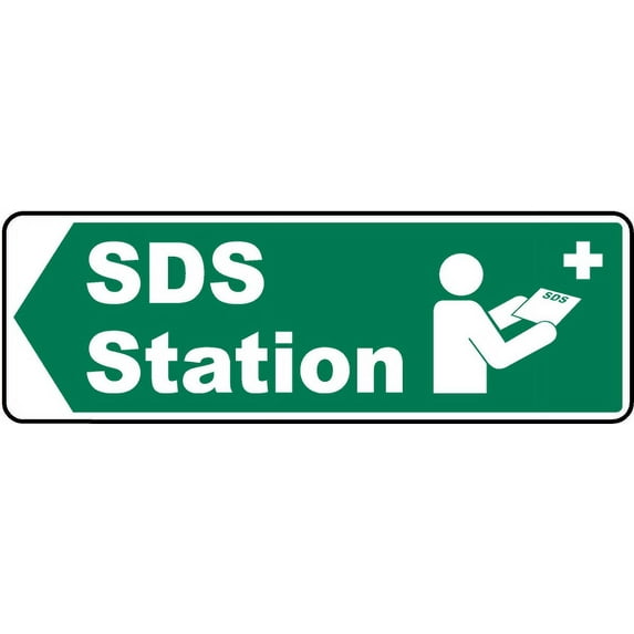 Vinyl Stickers - Left Arrow SDS Station Sign - Safety and Warning ...