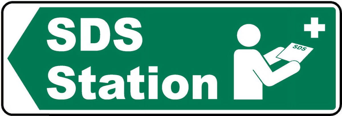 Vinyl Stickers - Left Arrow SDS Station Sign - Safety and Warning ...