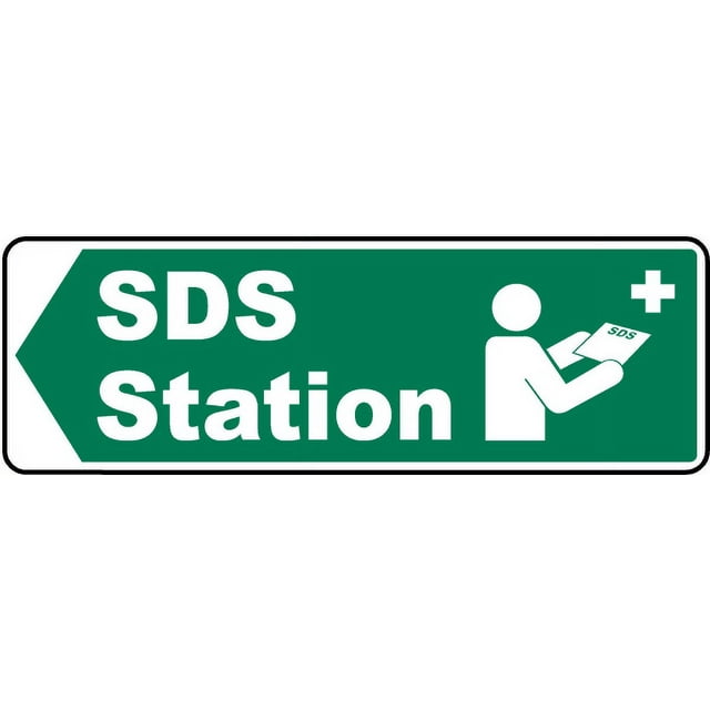 Vinyl Stickers - Left Arrow SDS Station Sign - Safety and Warning ...