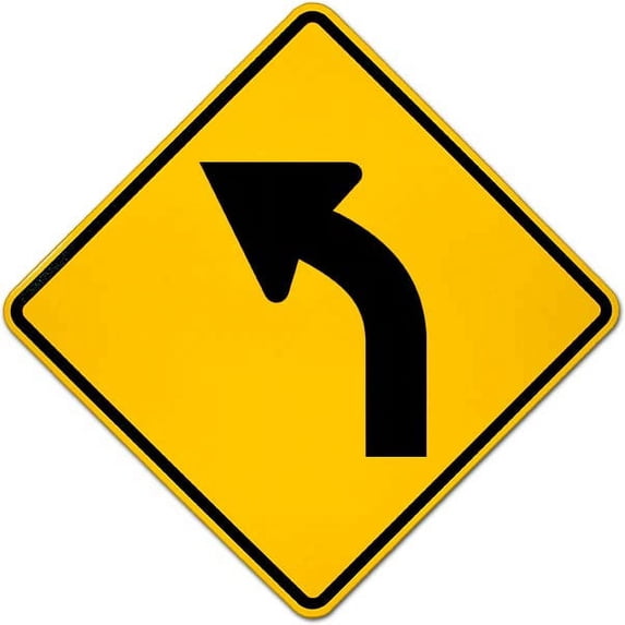 Vinyl Stickers - Left Curve Ahead Sign - Safety and Warning Warehouse ...