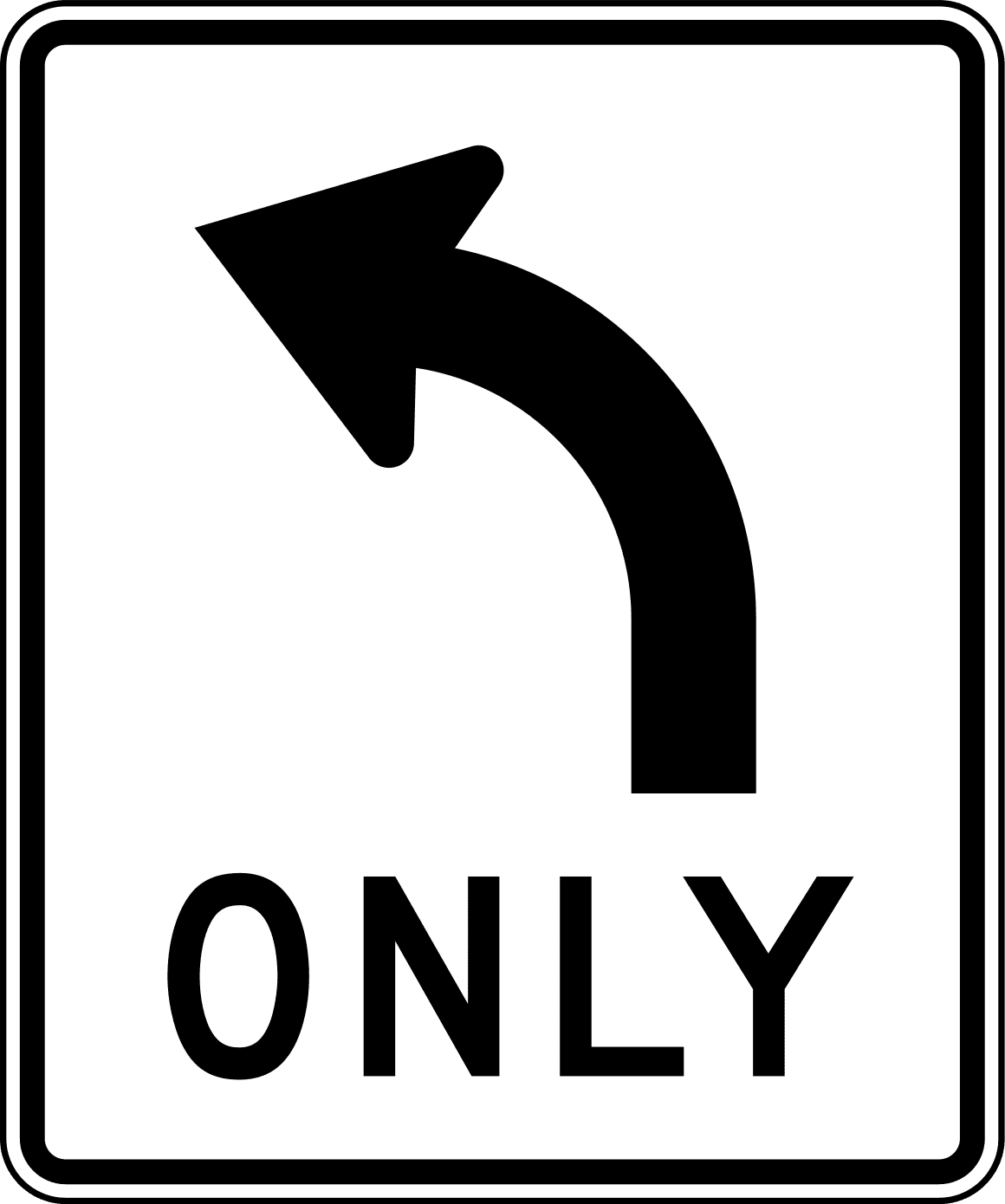Vinyl Stickers - Left Turn only - Safety and Warning Warehouse Signs ...