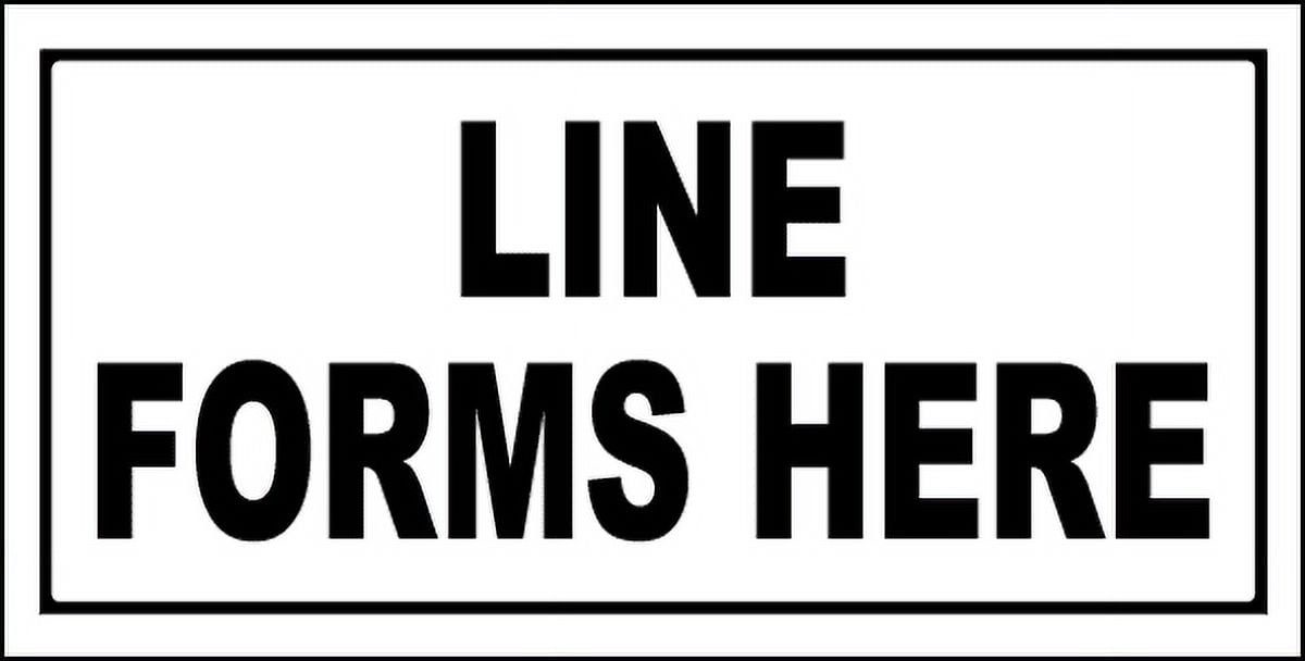 Vinyl Stickers - Line Forms Here Sign - Safety and Warning Warehouse ...