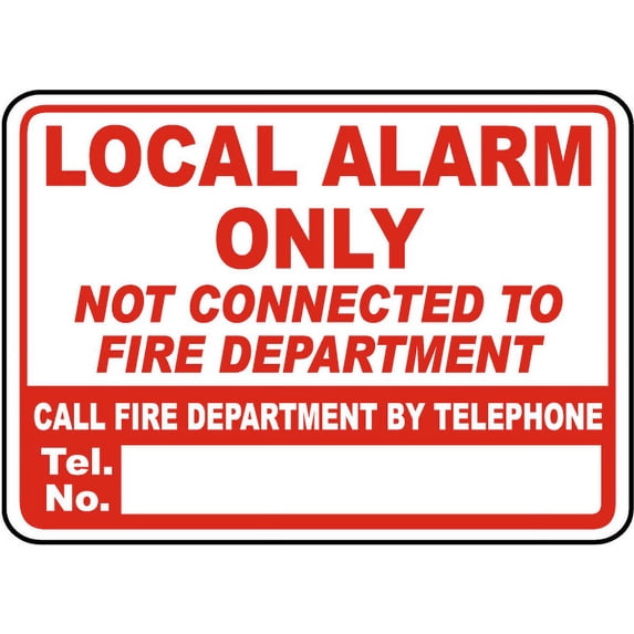 Vinyl Stickers - Local Alarm Only Sign - Safety and Warning Warehouse ...