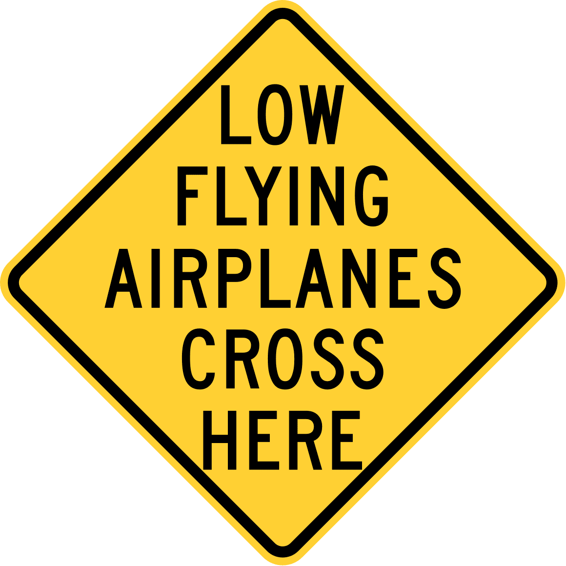 Vinyl Stickers - Low Flying Airplanes Cross here, Wisconsin - Safety ...
