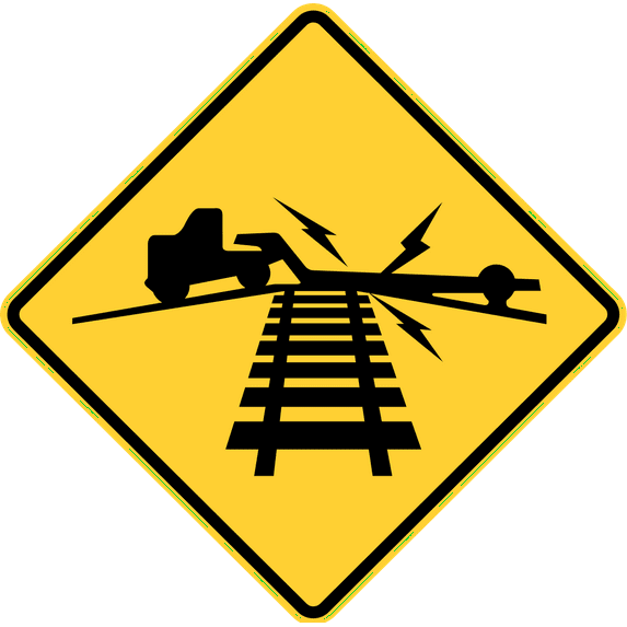 Vinyl Stickers - Low Ground Clearance Railroad Crossing - Safety and ...
