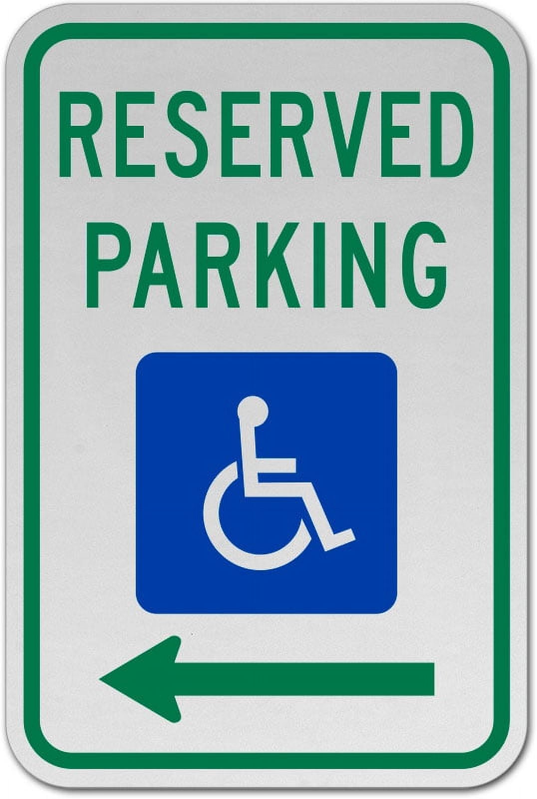 Vinyl Stickers - MUTCD Accessible Reserved Parking Sign (Left Arrow ...