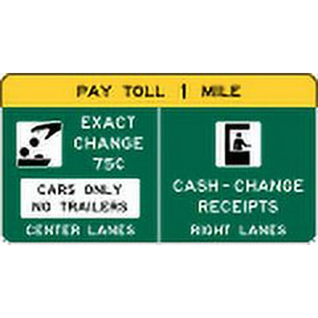 Vinyl Stickers - MUTCD Conventional Toll Plaza Advance Sign F1 - Safety ...