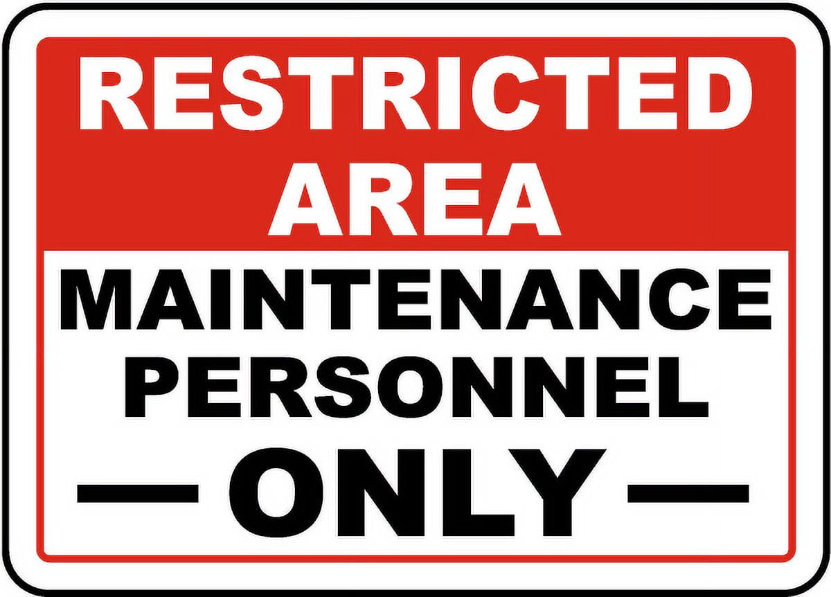 Vinyl Stickers - Maintenance Personnel Only Sign D9 - Safety and ...