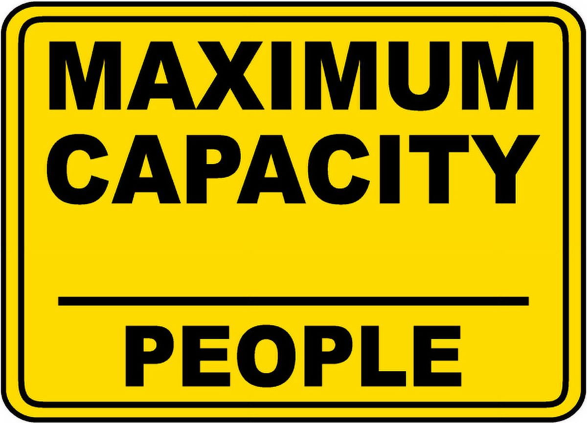 Vinyl Stickers - Maximum Capacity (People) Sign - Safety and Warning ...