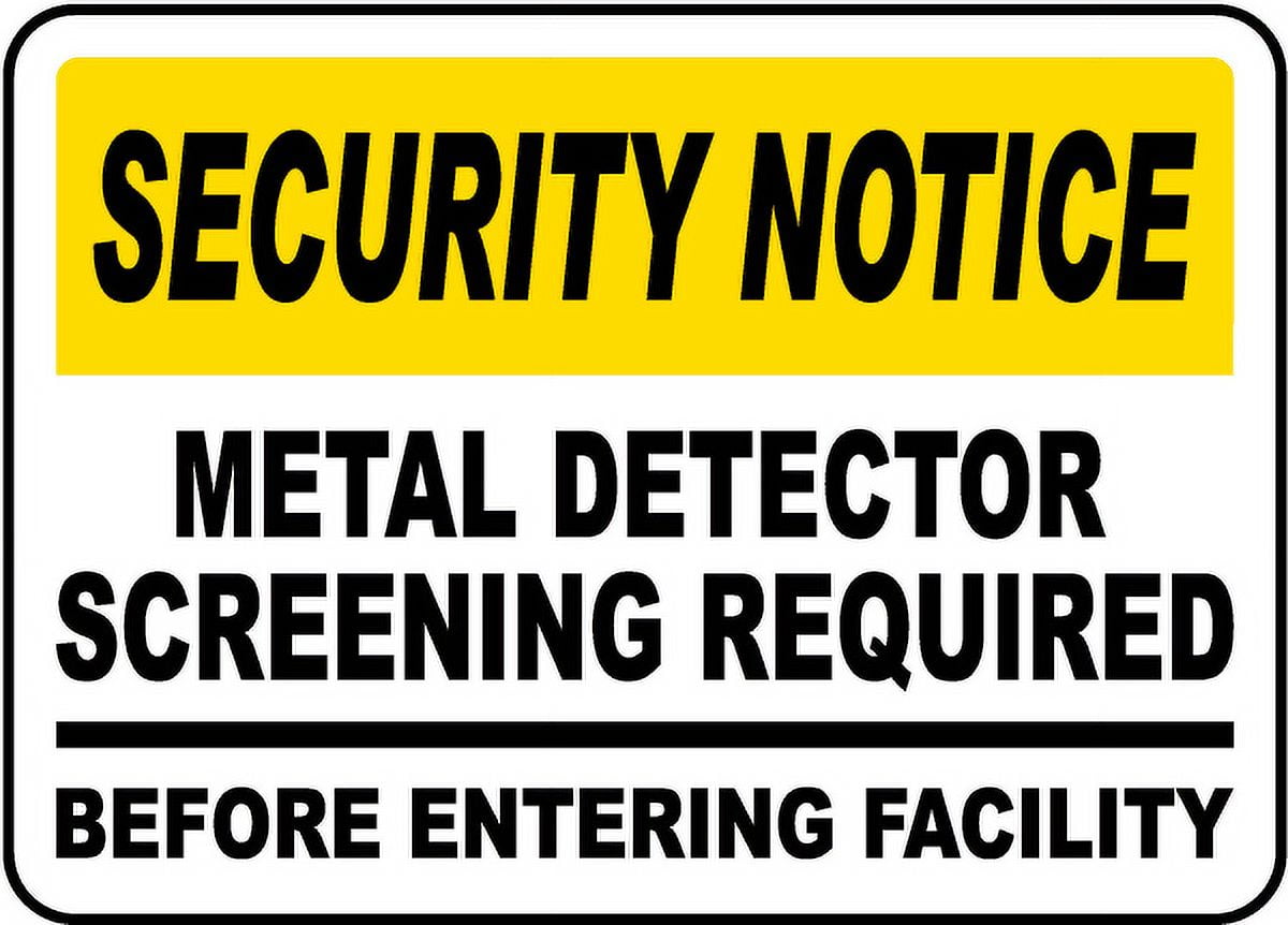 Vinyl Stickers - Metal Detector Screening Sign - Safety and Warning ...