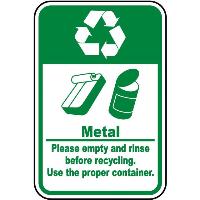 Vinyl Stickers - Metal Recycle Sign - Safety and Warning Warehouse ...
