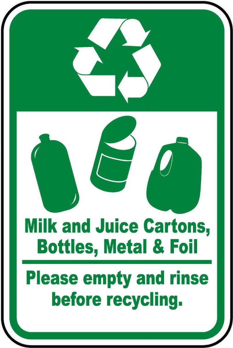 Vinyl Stickers - Milk, Juice Cartons, Metal Recycle Sign - Safety and ...