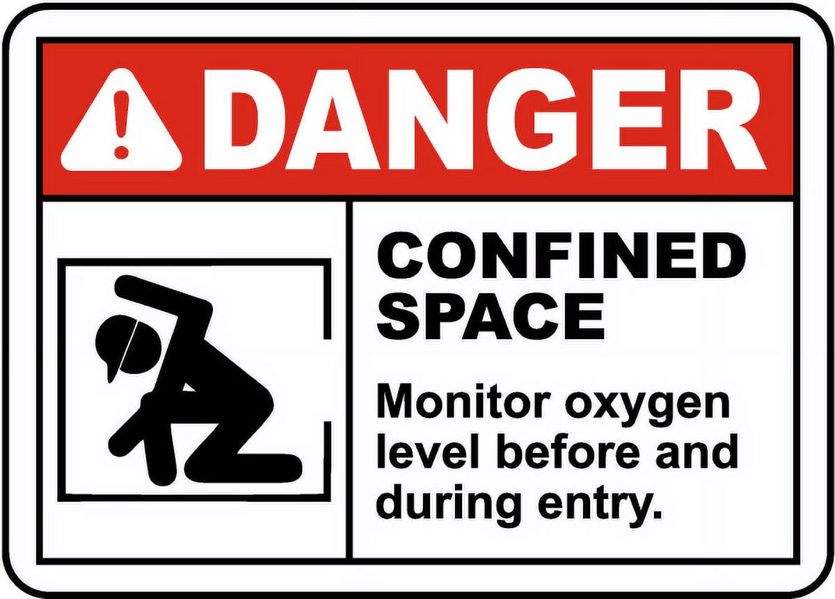 Vinyl Stickers - Monitor Oxygen Level Before and During Entry Sign ...