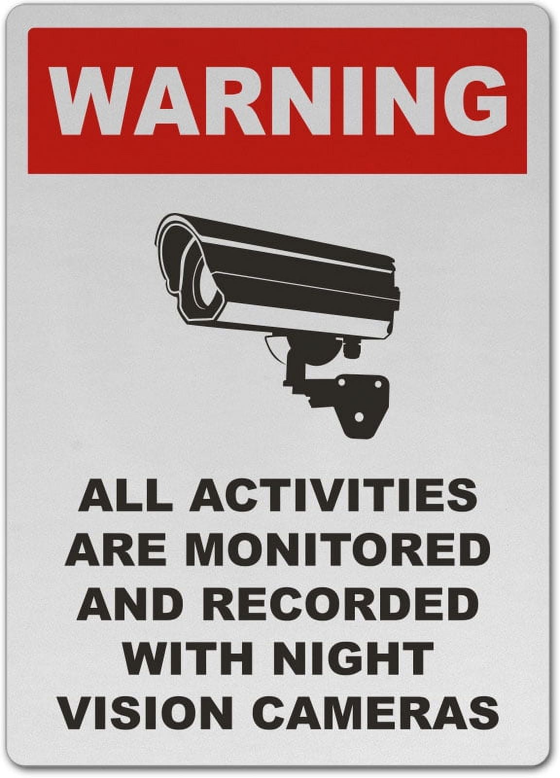 Vinyl Stickers - Monitored by Night Vision Camera Sign - Safety and ...