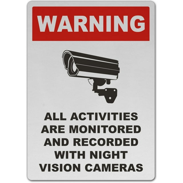 Vinyl Stickers - Monitored by Night Vision Camera Sign - Safety and ...