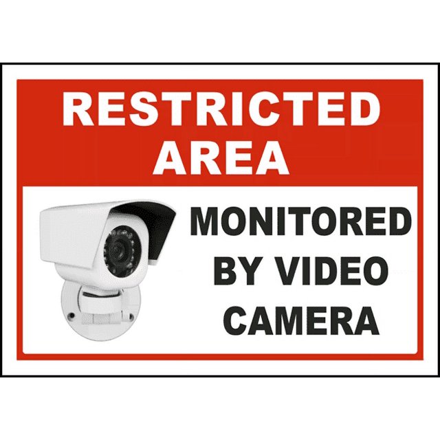 Vinyl Stickers - Monitored by Video Camera Sign - Safety and Warning ...
