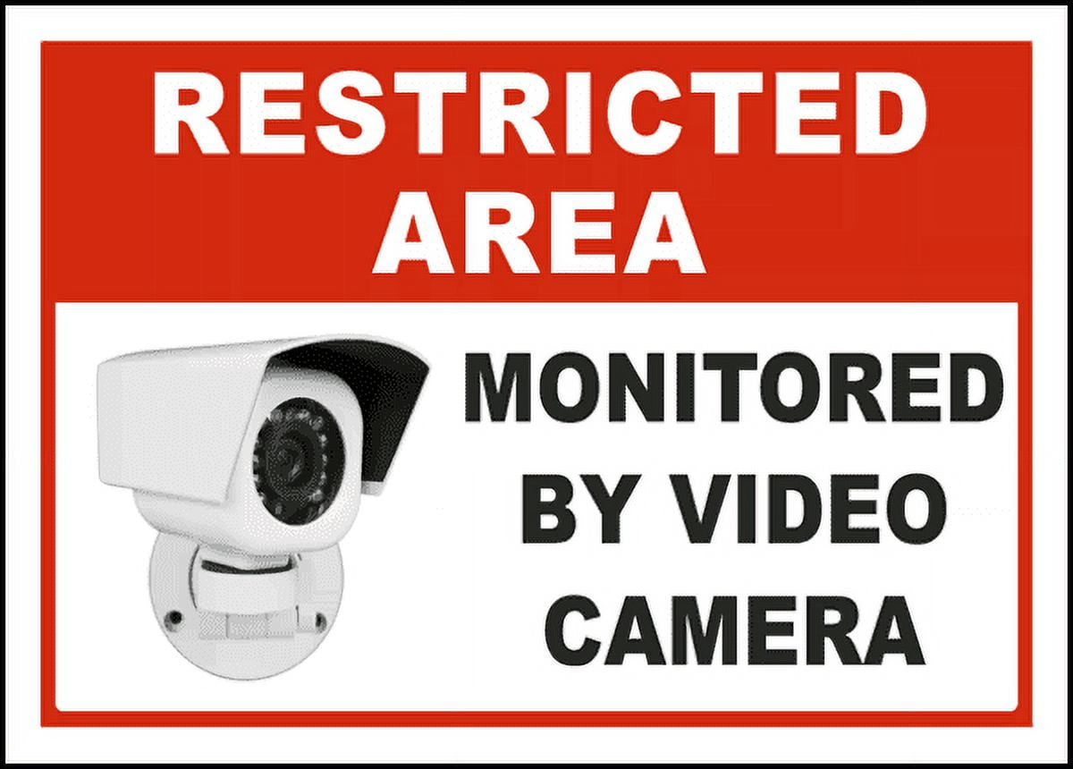 Vinyl Stickers - Monitored by Video Camera Sign - Safety and Warning ...