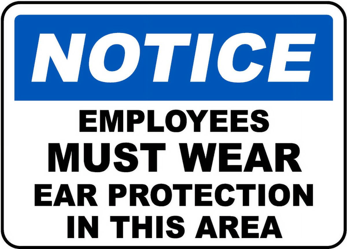 Vinyl Stickers - Must Wear Ear Protection Sign - Safety and Warning ...