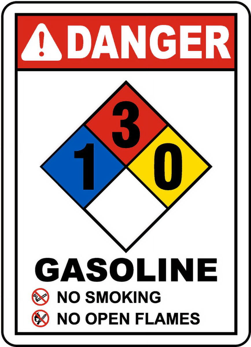 Vinyl Stickers - NFPA Gasoline 1-3-0 Sign - Safety and Warning ...