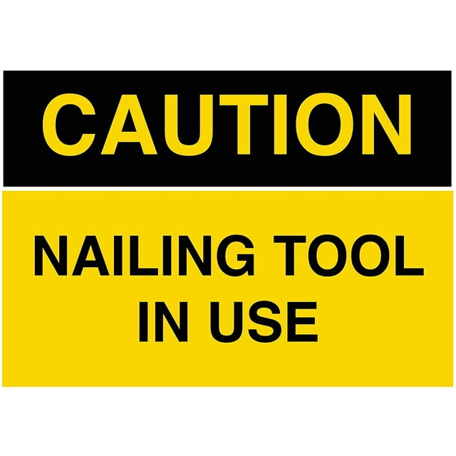 Vinyl Stickers - Nailing Tool Danger Sign - Safety and Warning ...