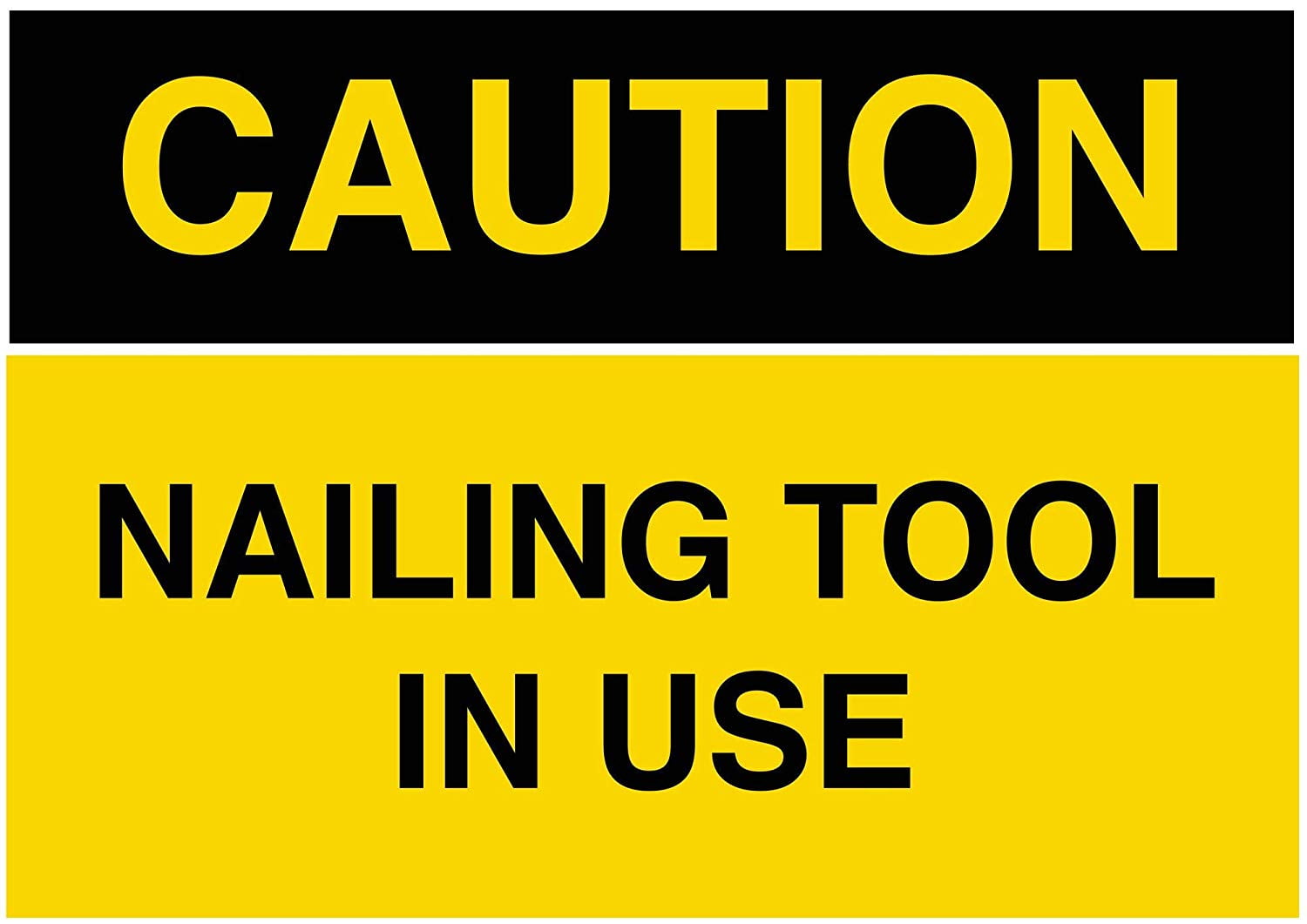 Vinyl Stickers - Nailing Tool Danger Sign - Safety and Warning ...