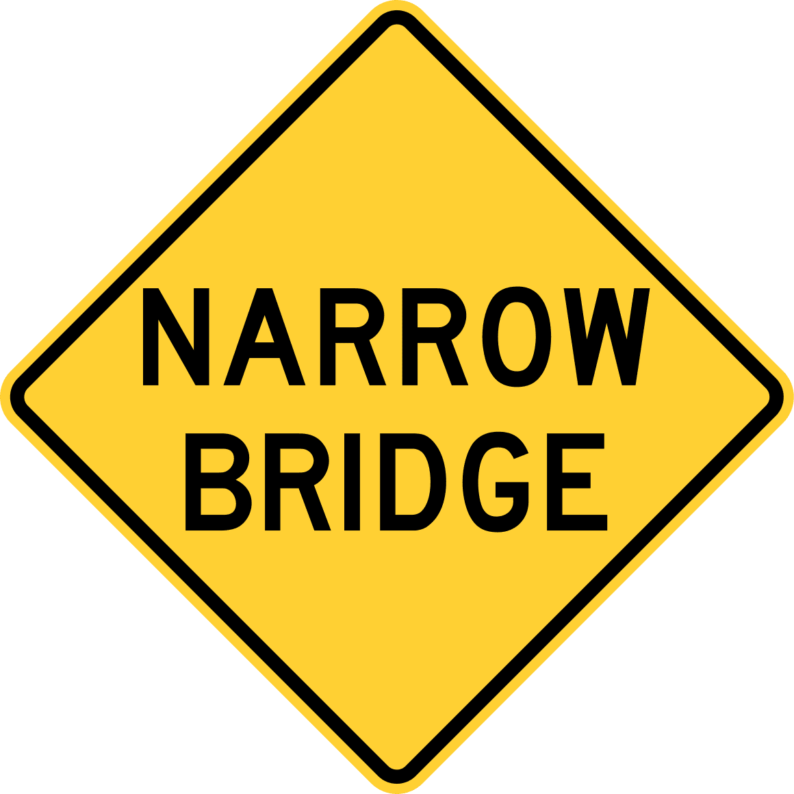 Vinyl Stickers - Narrow Bridge, Current MUTCD Version - Safety and ...