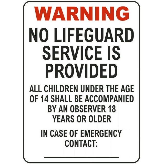 Vinyl Stickers - New Mexico No Lifeguard Sign - Safety and Warning ...