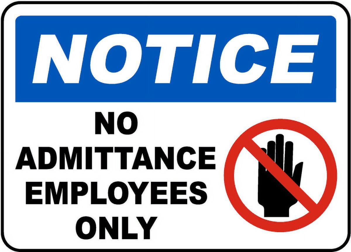 Vinyl Stickers - No Admittance Employees Only Sign 4 - Safety and ...