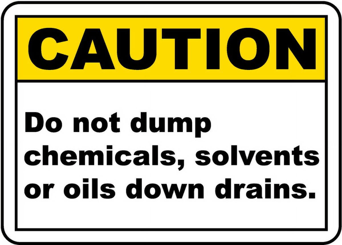 Vinyl Stickers - No Chemicals Down Drains Sign - Safety and Warning ...
