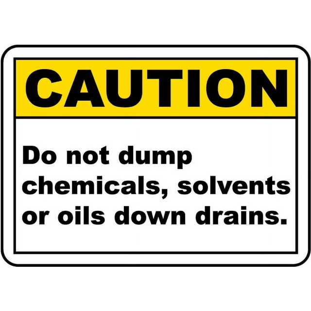 Vinyl Stickers - No Chemicals Down Drains Sign - Safety and Warning ...