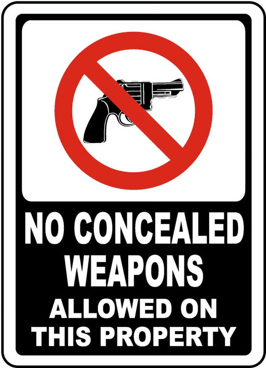 Vinyl Stickers - No Concealed Weapons Sign H3 - Safety and Warning ...