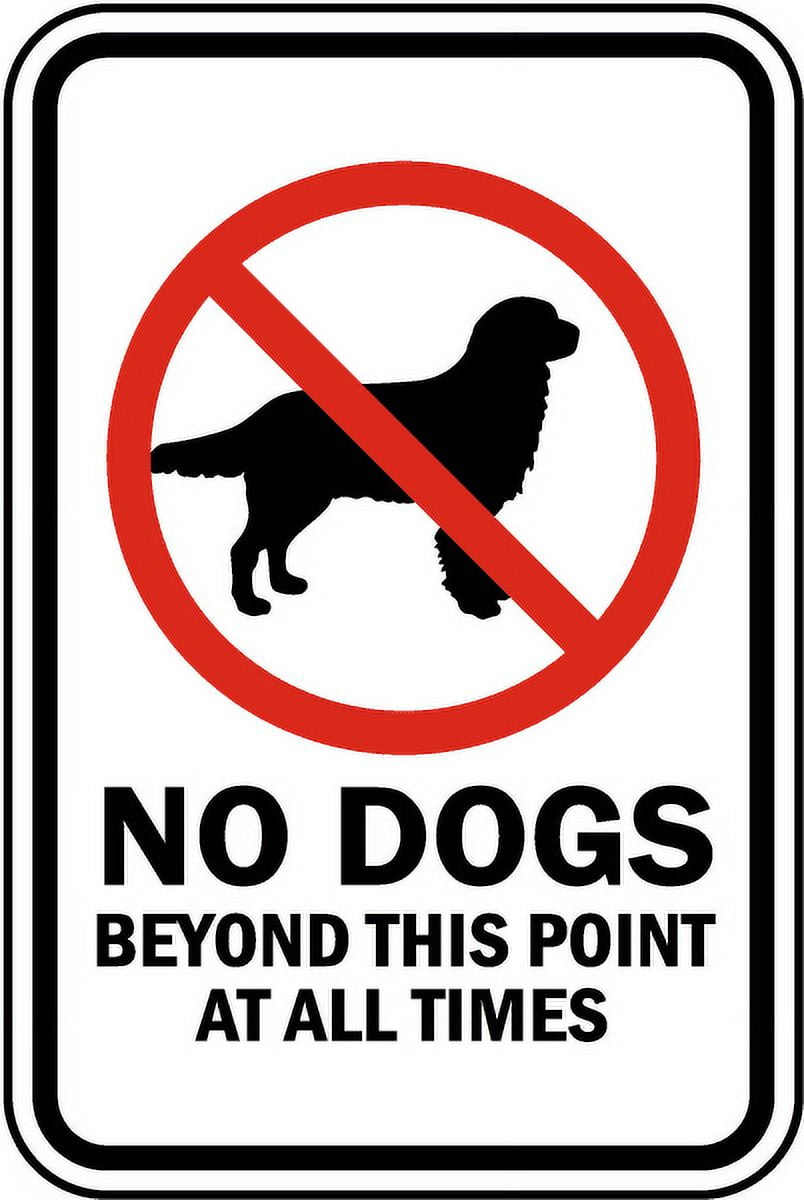 Vinyl Stickers - No Dogs Beyond This Point Sign - Safety and Warning ...