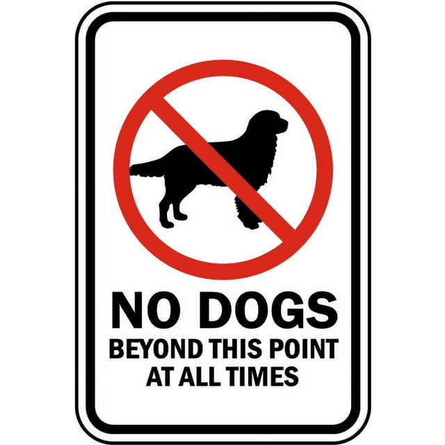 Vinyl Stickers - No Dogs Beyond This Point Sign - Safety and Warning ...
