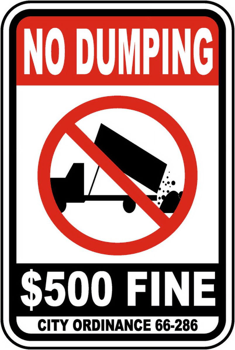 Vinyl Stickers - No Dumping $500 Fine Sign - Safety and Warning ...