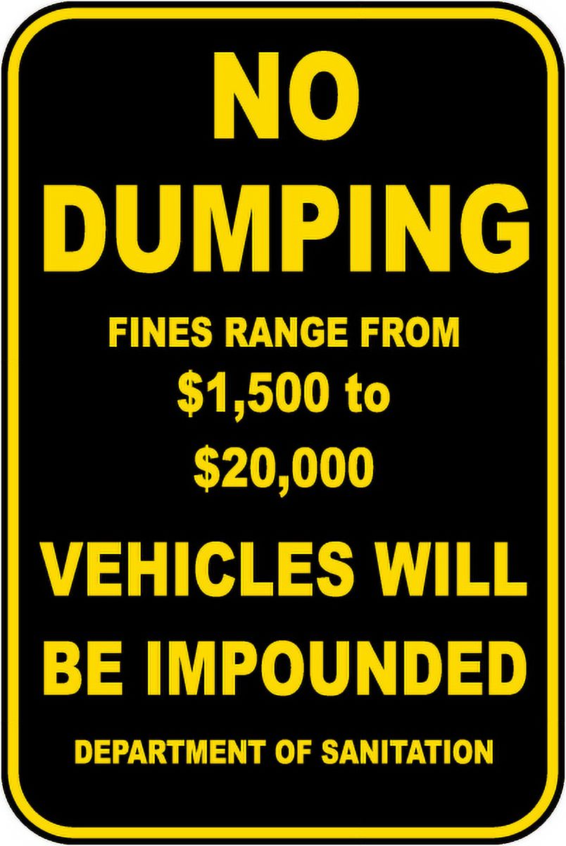 Vinyl Stickers - No Dumping Fines Range from Sign - Safety and Warning ...