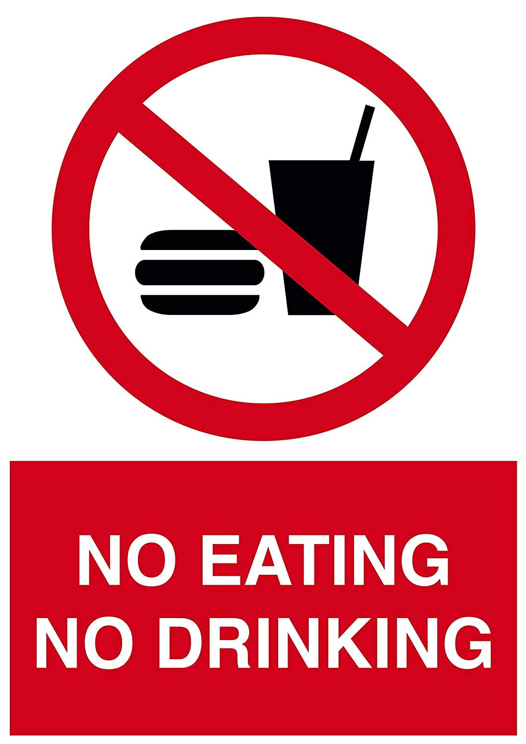 Vinyl Stickers - No Eating No Drinking Sign - Safety and Warning ...