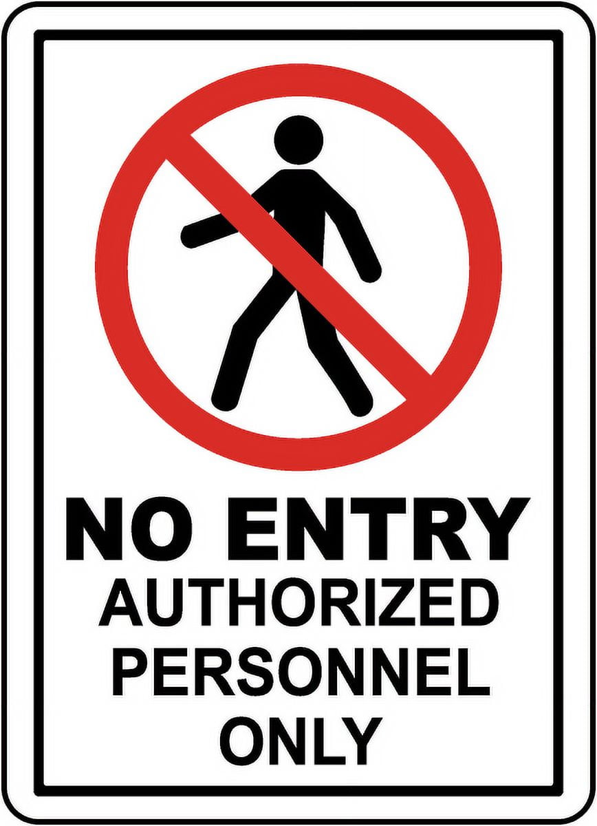 Vinyl Stickers - No Entry Authorized Personnel Only Sign - Safety and ...
