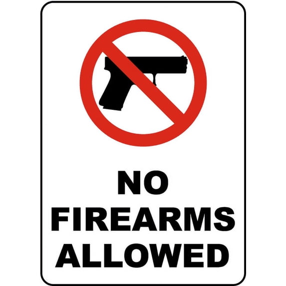 Vinyl Stickers - No Firearms Allowed Sign - Safety and Warning ...