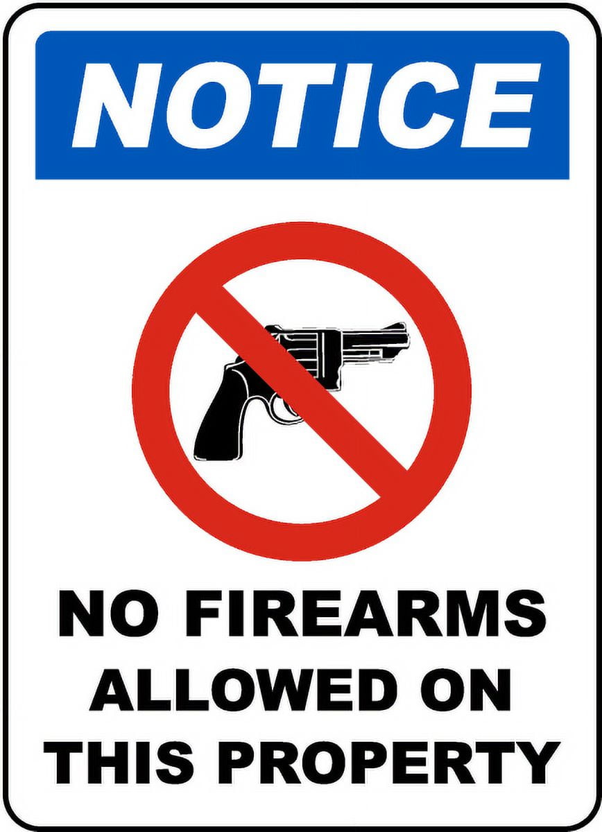 Vinyl Stickers - No Firearms Allowed on Property Sign - Safety and ...