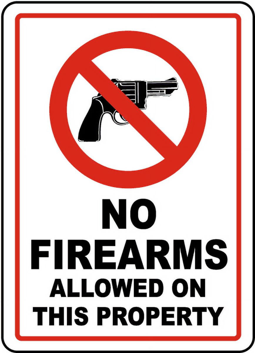 Vinyl Stickers - No Firearms Allowed on This Property Sign I8 - Safety ...