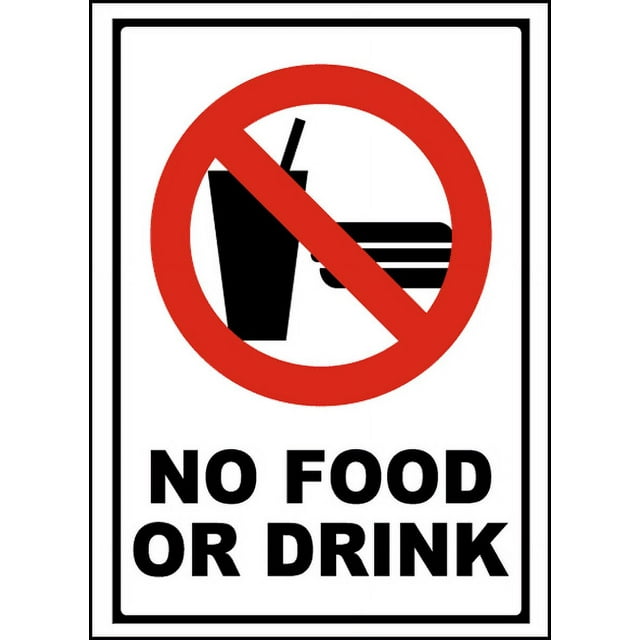 Vinyl Stickers - No Food or Drink Sign - Safety and Warning Warehouse ...