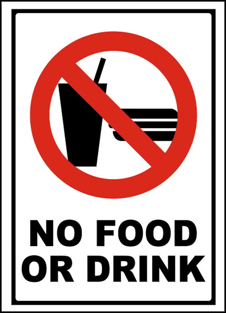 Vinyl Stickers - No Food or Drink Sign - Safety and Warning Warehouse ...
