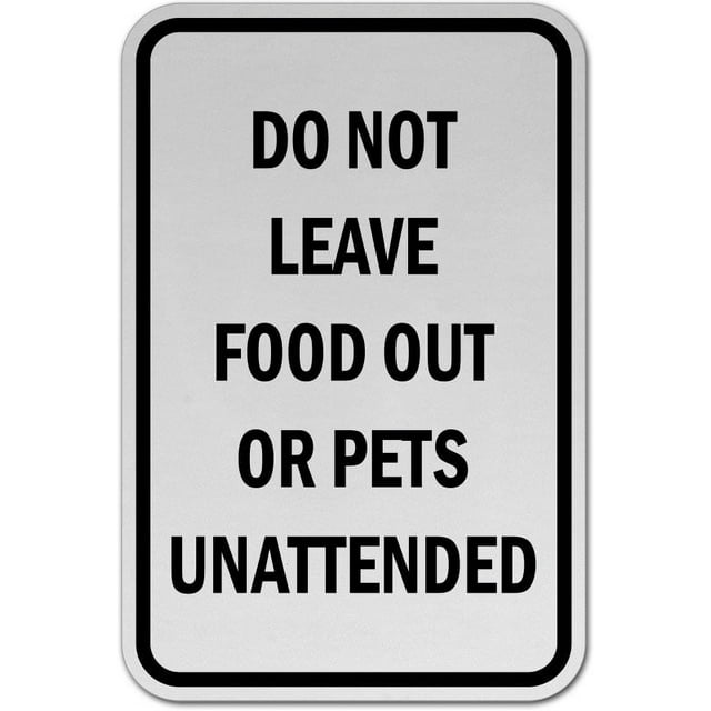 Vinyl Stickers - No Food or Pets Unattended Sign - Safety and Warning ...