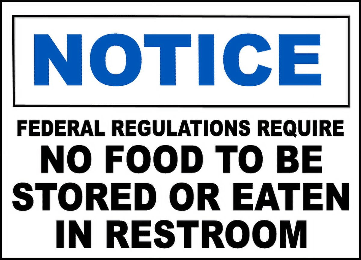 Vinyl Stickers - No Food to Be Eaten in Restroom Sign - Safety and ...