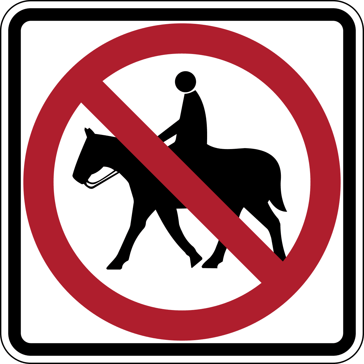 Vinyl Stickers - No Horseback Riding - Safety and Warning Warehouse ...