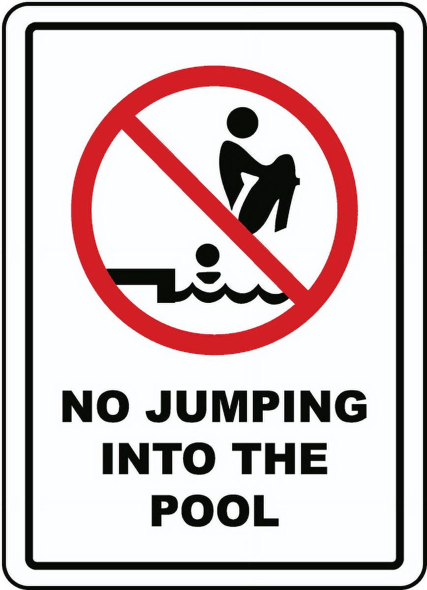 Vinyl Stickers - No Jumping Into The Pool Sign - Safety and Warning ...