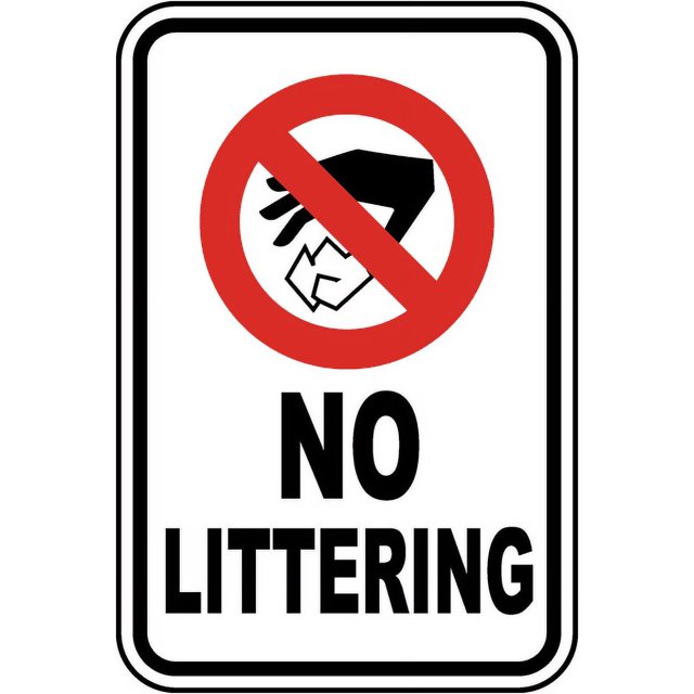 Vinyl Stickers - No Littering Sign - Safety and Warning Warehouse Signs ...