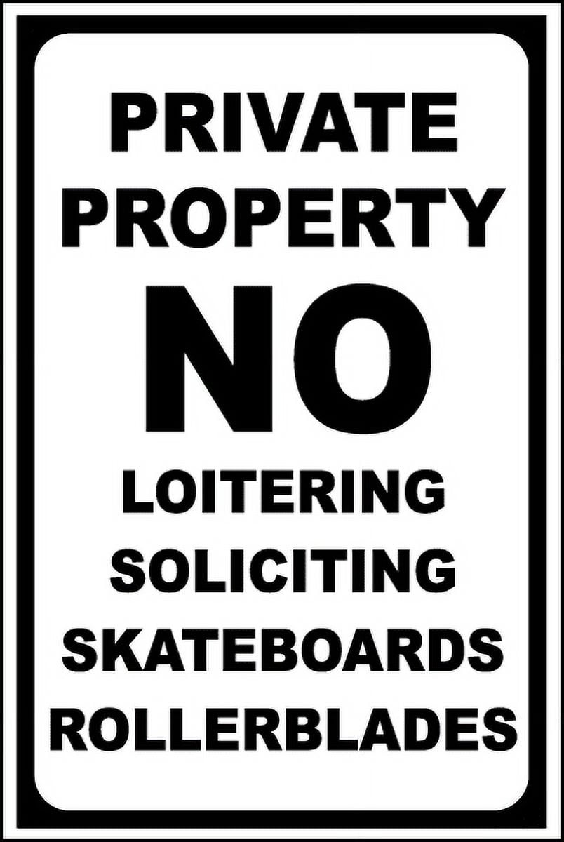 Vinyl Stickers - No Loitering No Rollerblading Sign - Safety and ...
